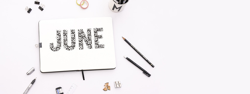 #Bullet Journal Inspiration: "June" Handlettering with Florals ...